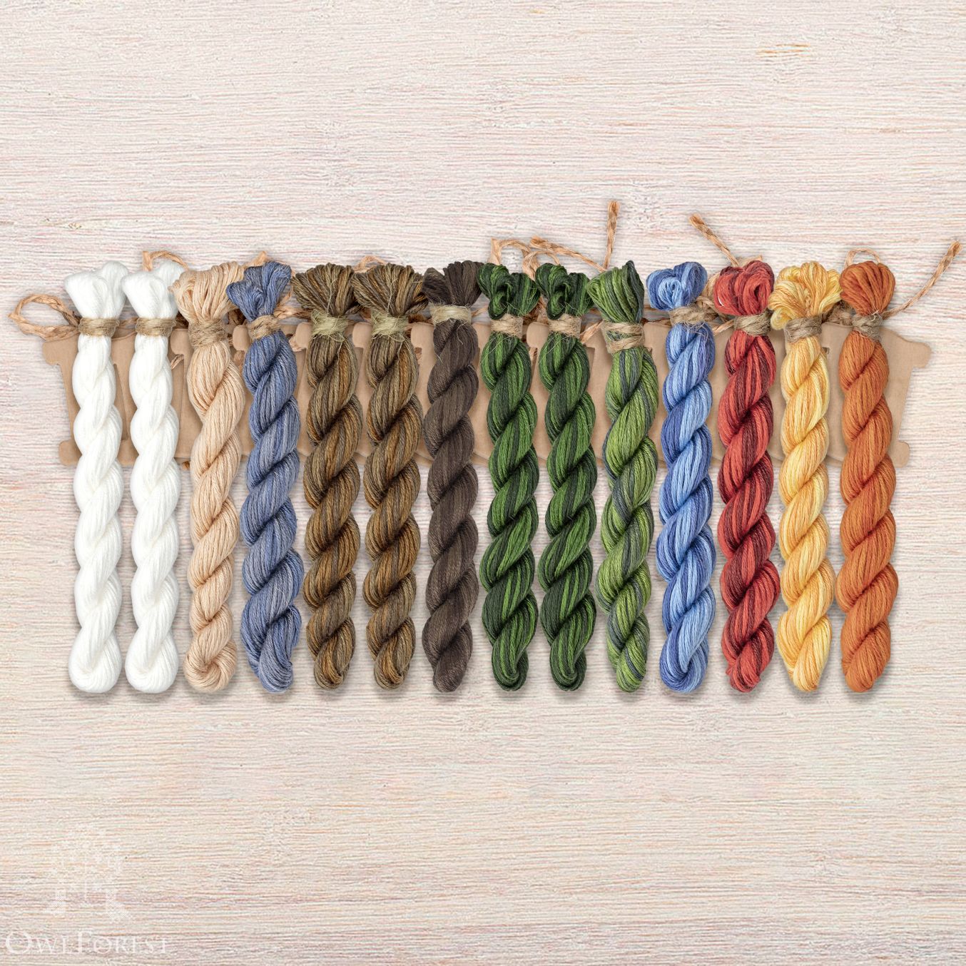 Set of OwlForest Hand-Dyed Threads for the “Little Red Riding Hood ...