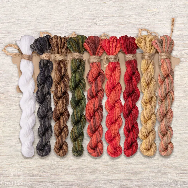 Set of OwlForest Hand-Dyed Threads for the “Red Cardinals” Chart (DMC ...
