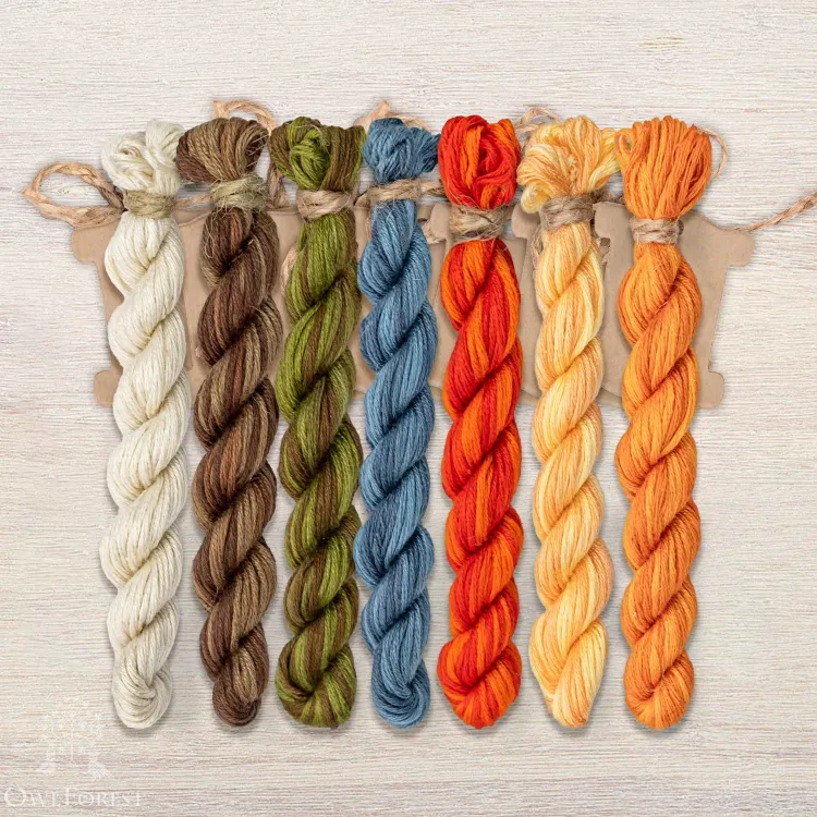 Set of OwlForest Hand-Dyed Threads for the “City of cats” Chart (Thread ...