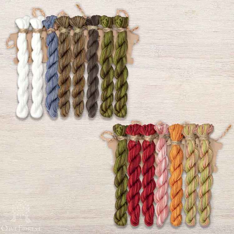 Set of OwlForest Hand-Dyed Threads for the “Provincial Seasons” Chart ...