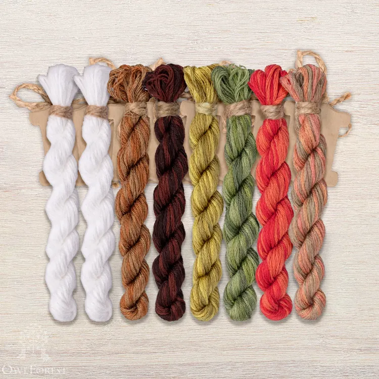 Set of OwlForest Hand-Dyed Threads for the “Lace Framed Birds ...