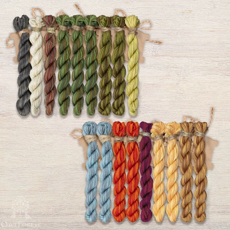 Set of OwlForest Hand-Dyed Threads for the “The Tops and the Roots ...