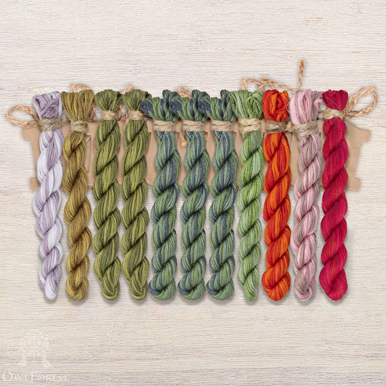 Set of OwlForest Hand-Dyed Threads for the “Herbs and Flowers” Chart ...