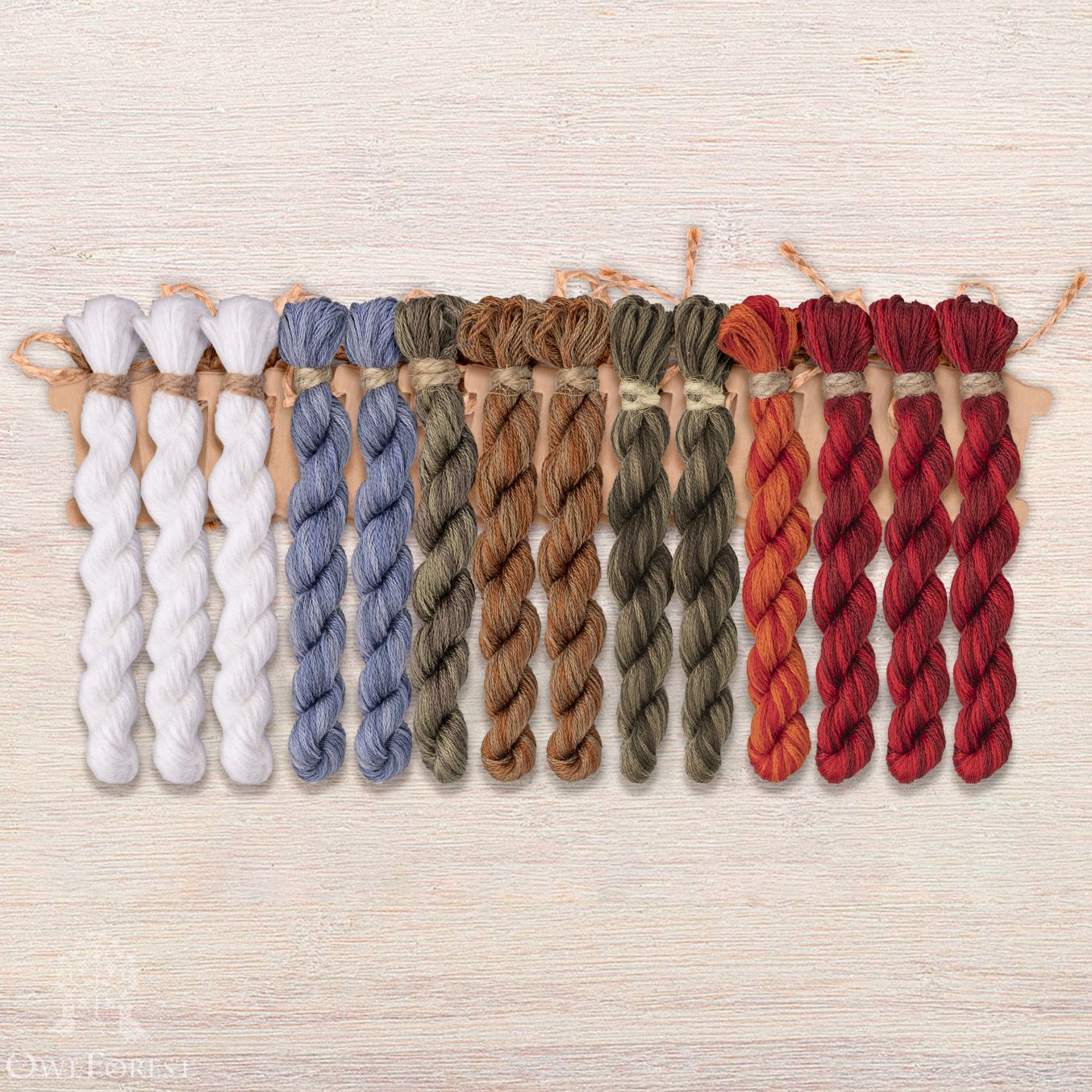 Set of OwlForest Hand-Dyed Threads for the “First Snow” Chart (DMC ...