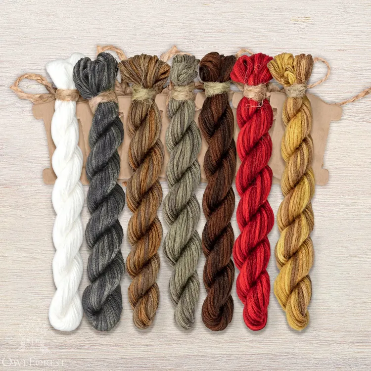 Set of OwlForest Hand-Dyed Threads for the “Nimble Birds” Chart (Thread ...