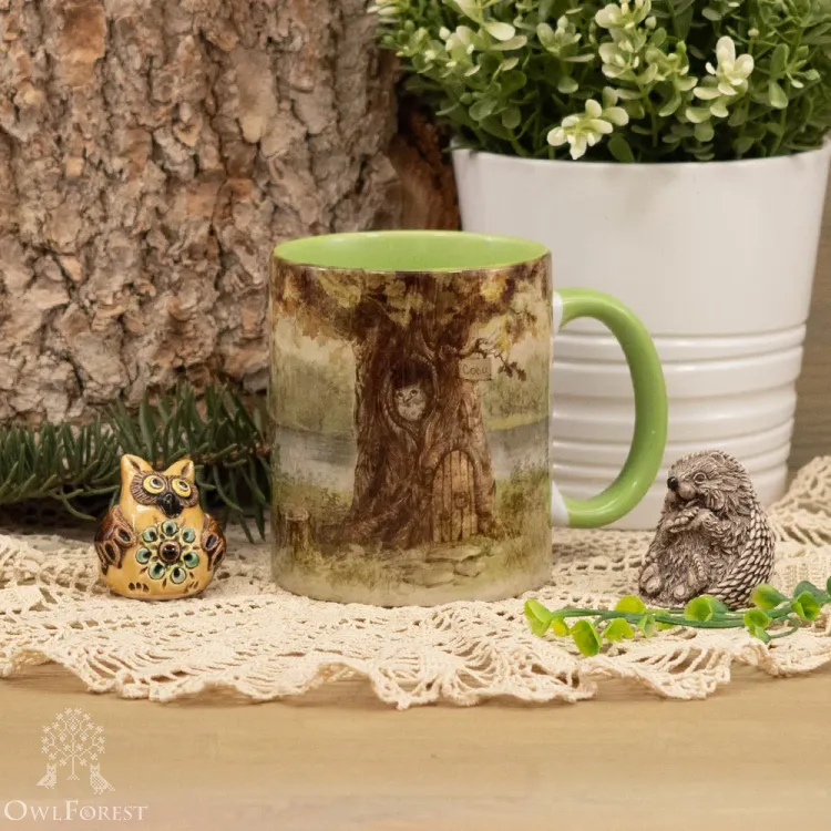 “Oak on the River Bank” Mug – Owlforest Embroidery
