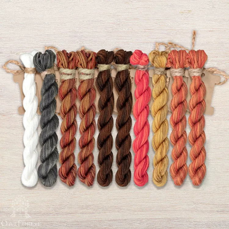Set of OwlForest Hand-Dyed Threads for the “Funny Dogs” Chart (Thread ...