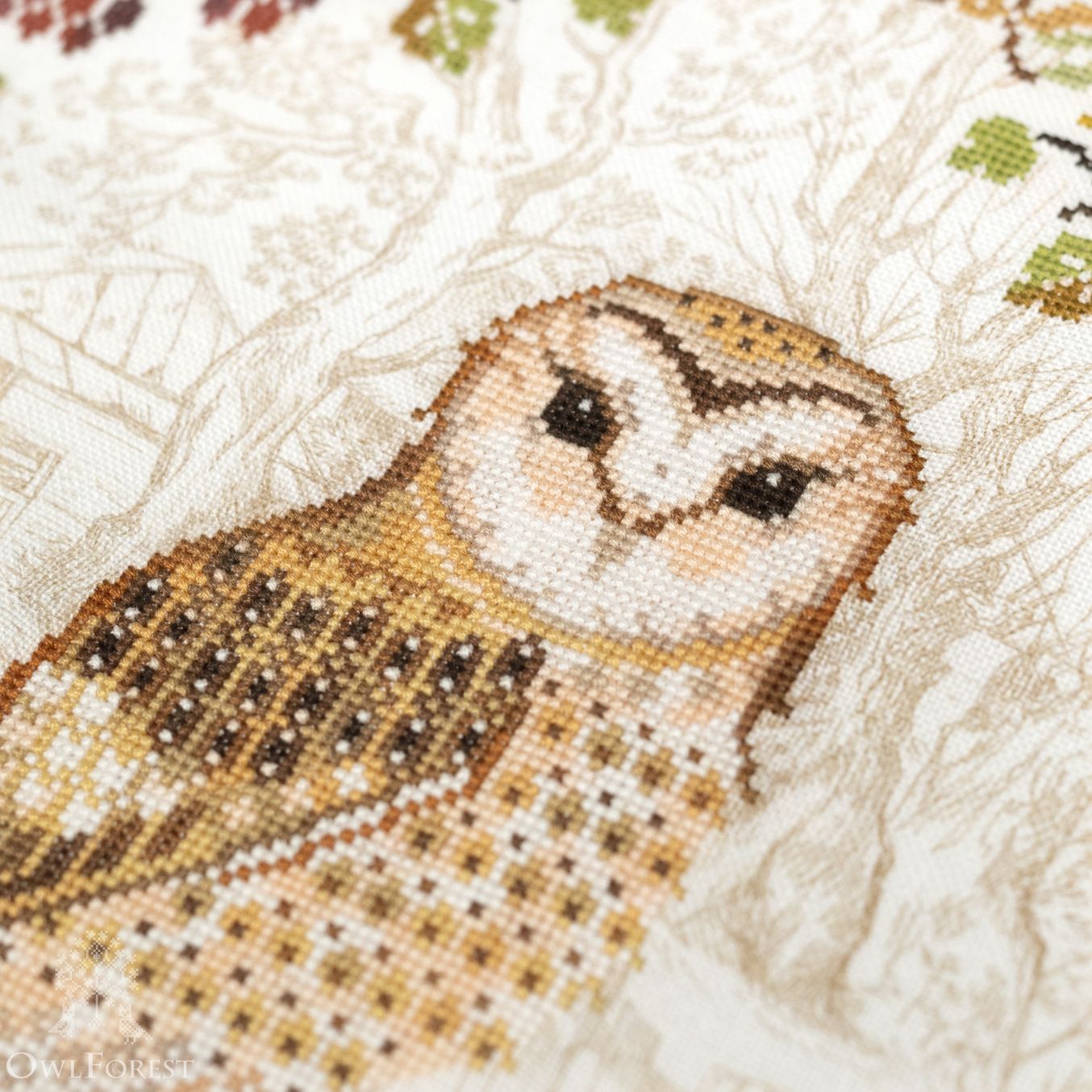 Digital embroidery chart “Barn Owl” – Owlforest Embroidery