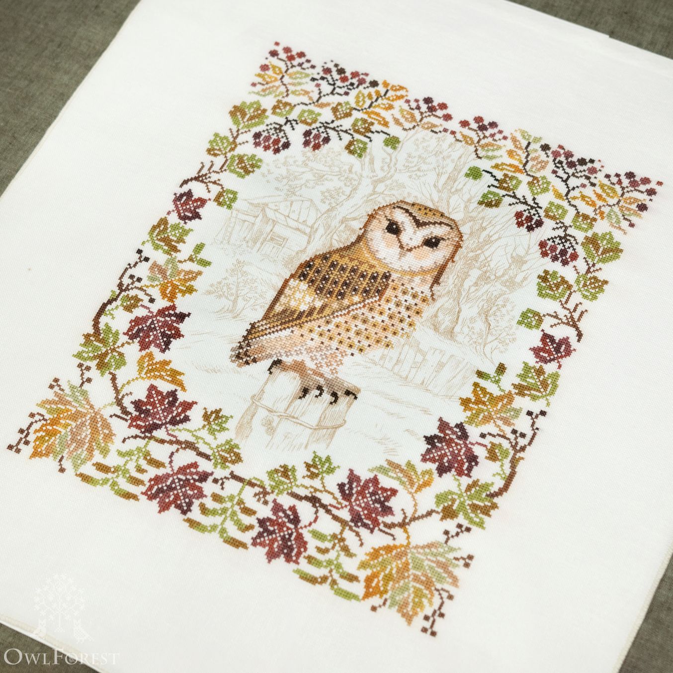 Digital embroidery chart “Barn Owl” – Owlforest Embroidery