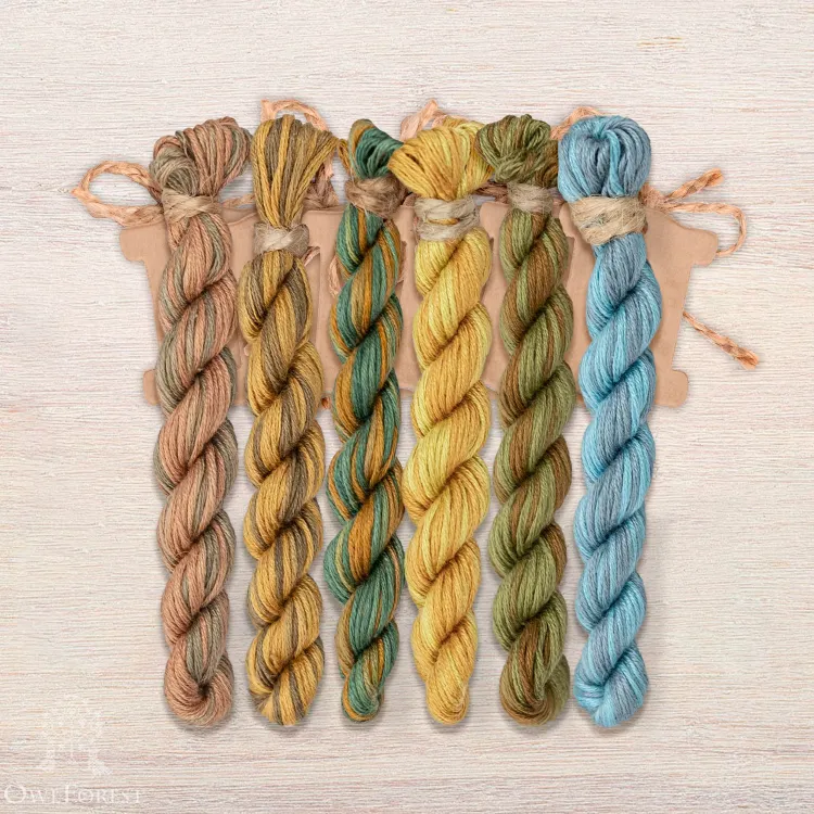 Set of OwlForest Hand-Dyed Threads for the “Snail Houses. Pear” Chart ...