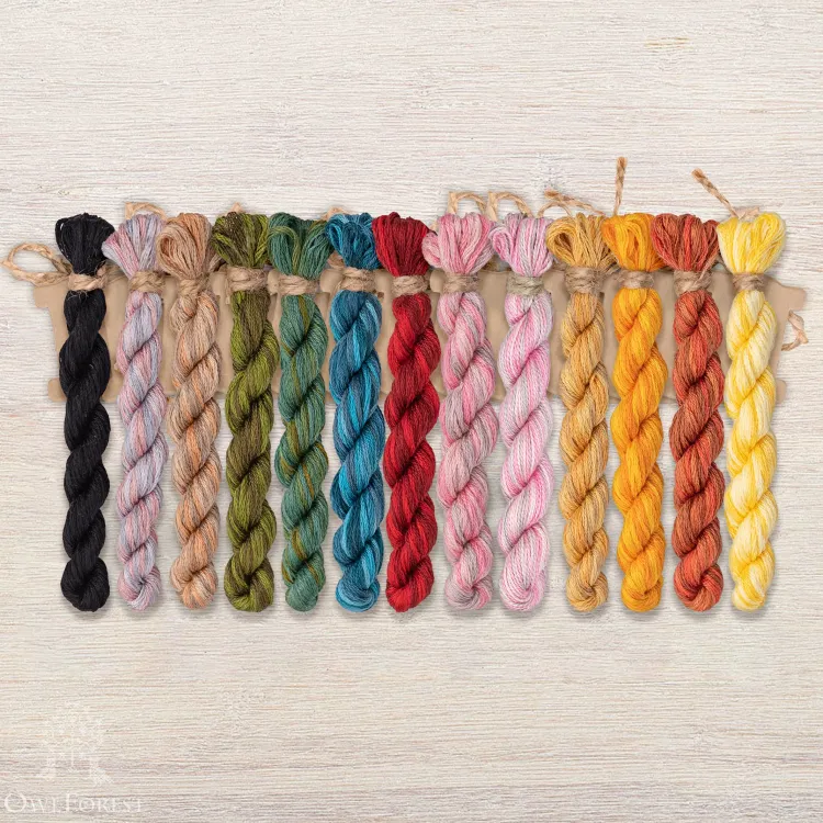 Set of OwlForest Hand-Dyed Threads for the “Chicken Yard” Chart (DMC ...