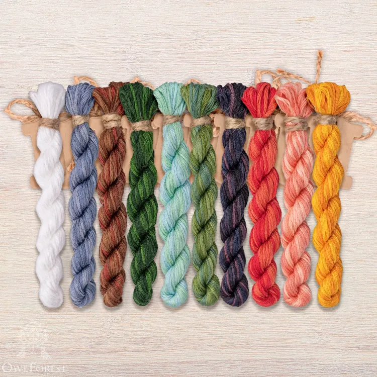 Set of OwlForest Hand-Dyed Threads for the “Summer in the Village” Chart (DMC) – Owlforest ...