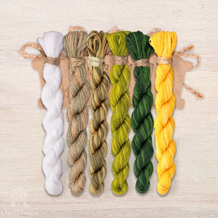 Set of OwlForest Hand-Dyed Threads for the “Snail Houses. Lemon” Chart ...