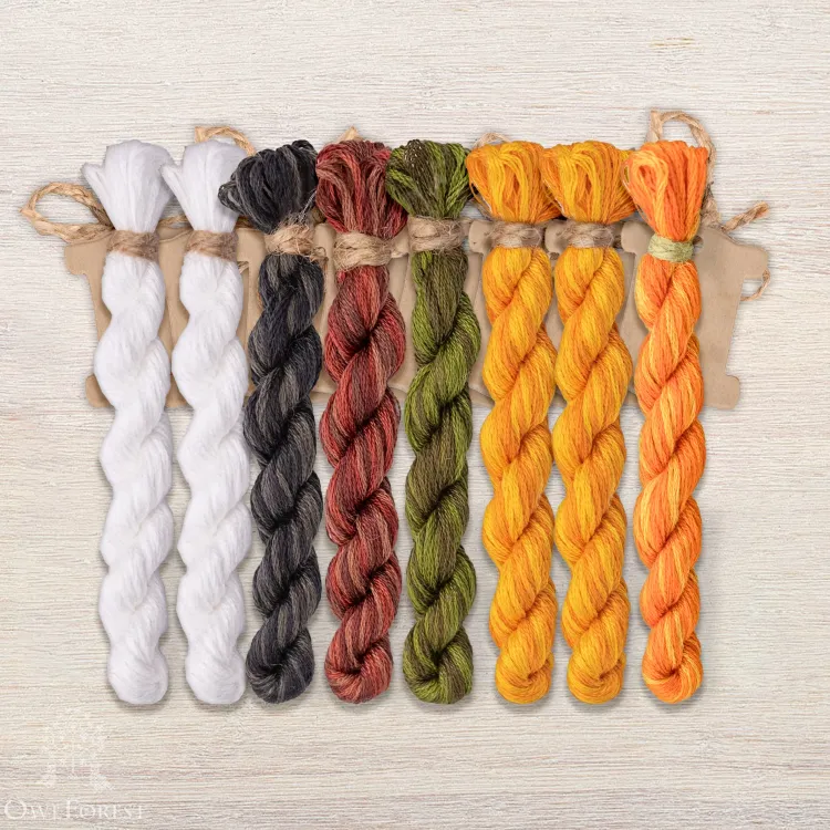 Set of OwlForest Hand-Dyed Threads for the “Fox” Chart (DMC ...
