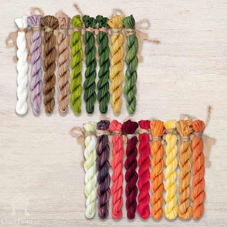 Set of OwlForest Hand-Dyed Threads for the “Vegetable Bowl” Chart ...