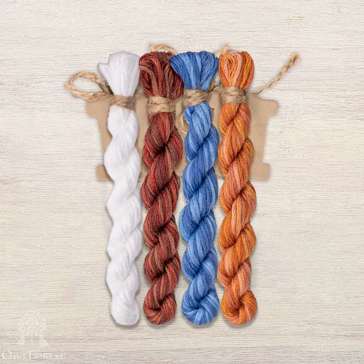 Set of OwlForest Hand-Dyed Threads for the “Birth Sampler. Kitten Boy ...