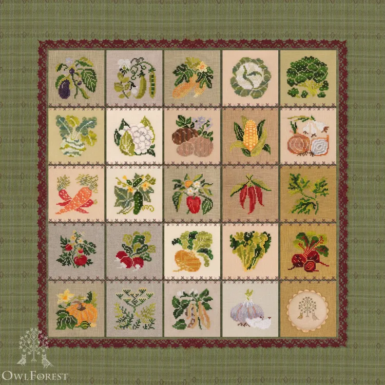 Mini-kit from “Vegetable Bowl” Series – Owlforest Embroidery