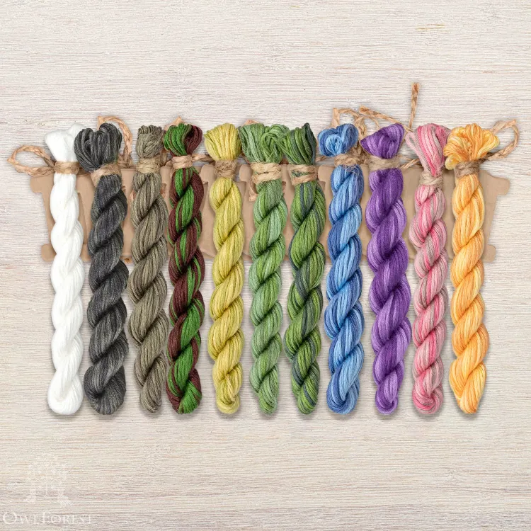 Set of OwlForest Hand-Dyed Threads for the “Apiary” Chart (Thread Trade ...