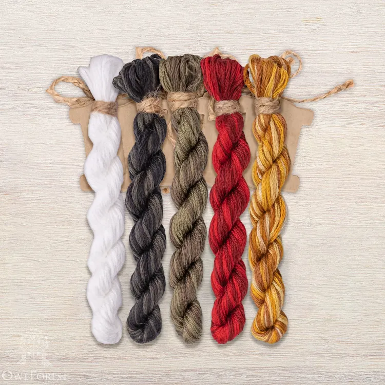 Set of OwlForest Hand-Dyed Threads for the “Teatime in Karkarpolye ...