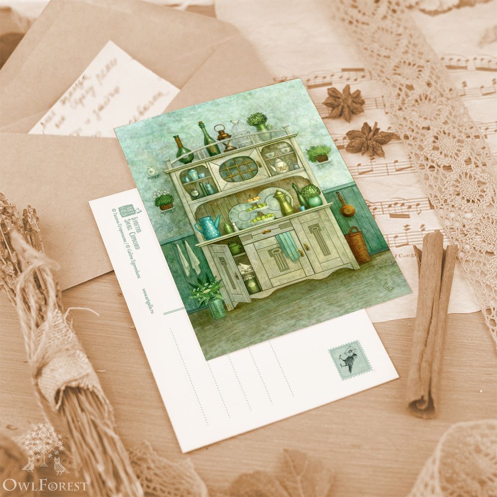 “Small Cupboard” Postcard – Owlforest Embroidery