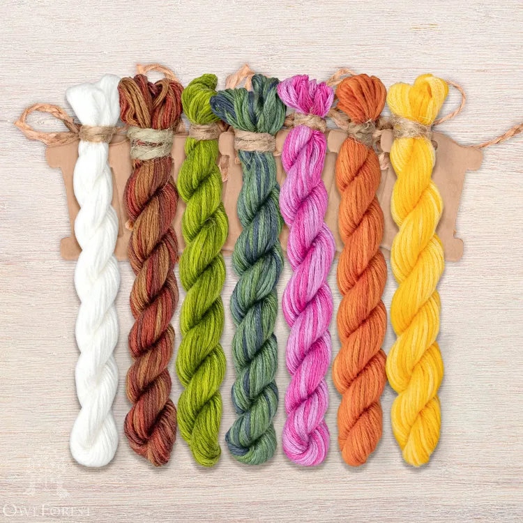 Set of OwlForest Hand-Dyed Threads for the “Lilies” Chart (Thread Trade ...