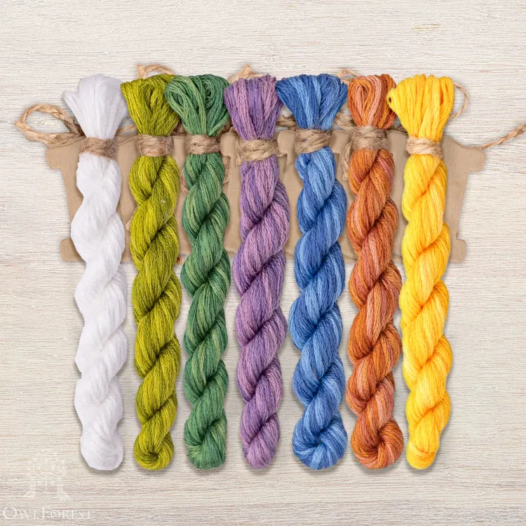 Set of OwlForest Hand-Dyed Threads for the “Dandelions” Chart (DMC ...