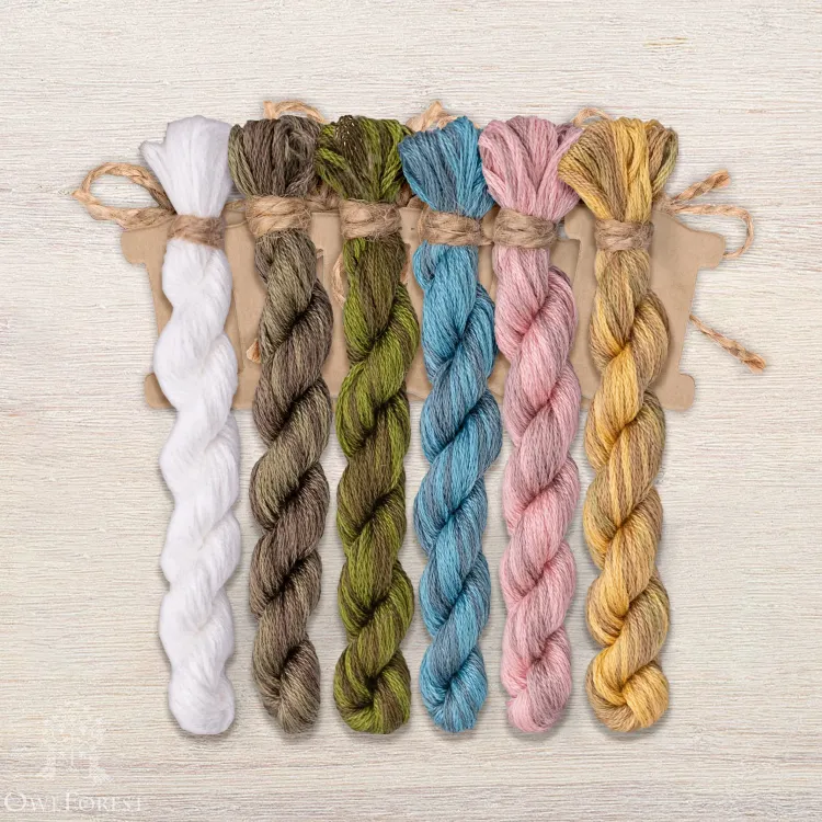 Set of OwlForest Hand-Dyed Threads for the “Snail Houses. Forget-me ...