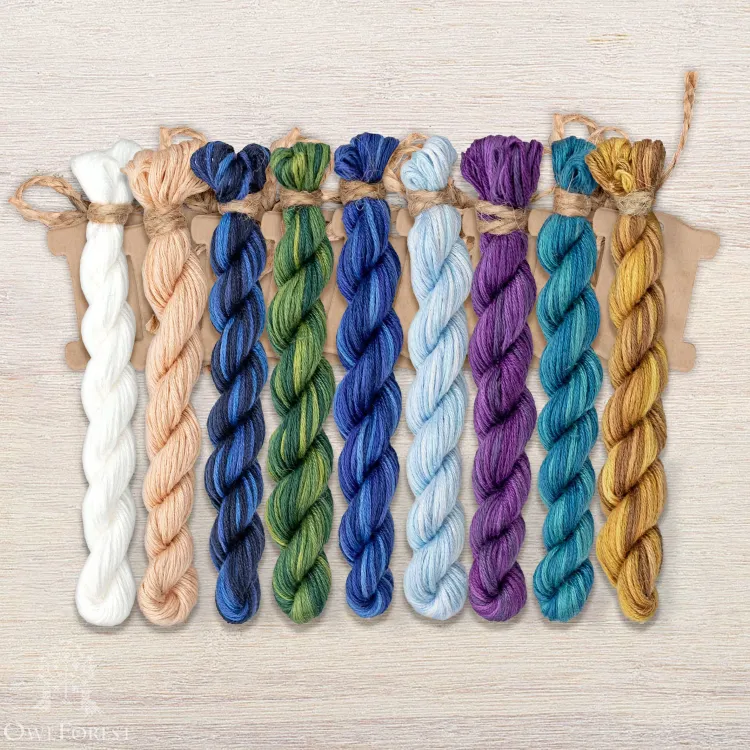 Set of OwlForest Hand-Dyed Threads for the “Swan Lake” Chart (Thread ...