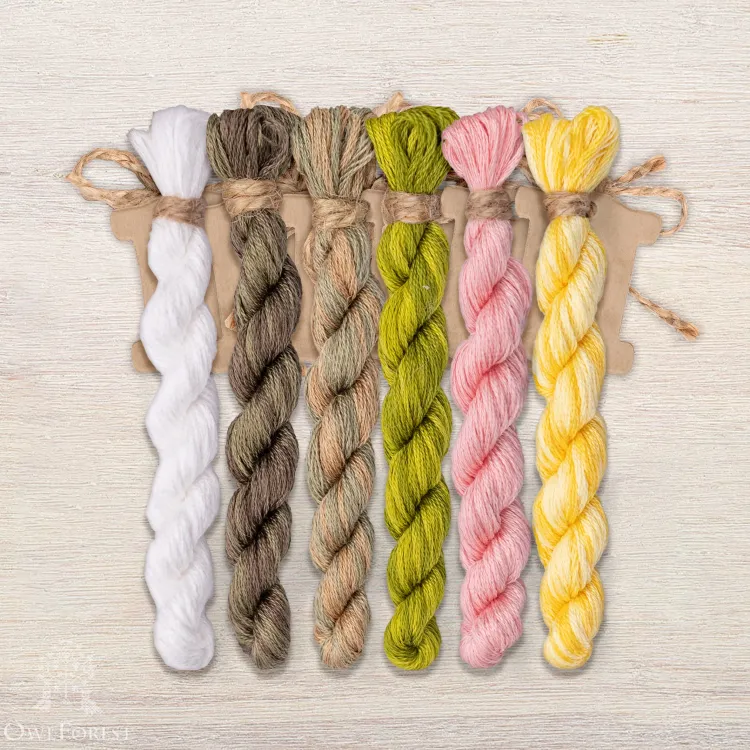 Set of OwlForest Hand-Dyed Threads for the “Spring Hopping” Chart (DMC ...
