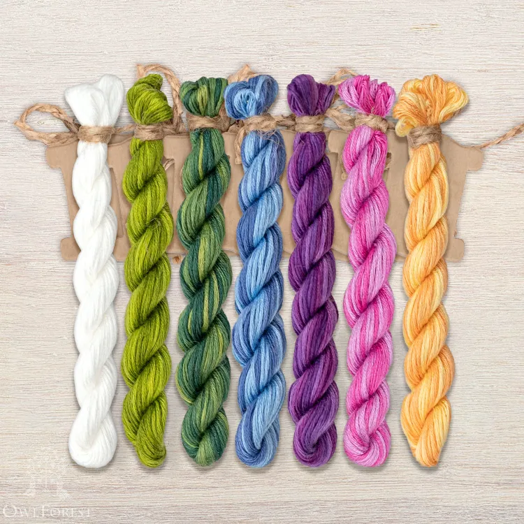 Set of OwlForest Hand-Dyed Threads for the “Muscari” Chart (Thread ...