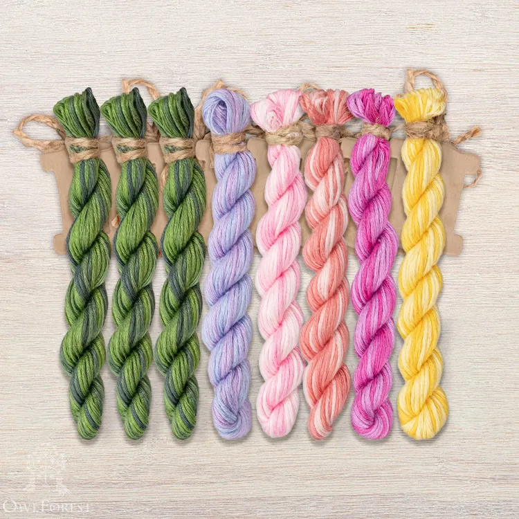 Set of OwlForest Hand-Dyed Threads for the “Flowering May” Chart ...