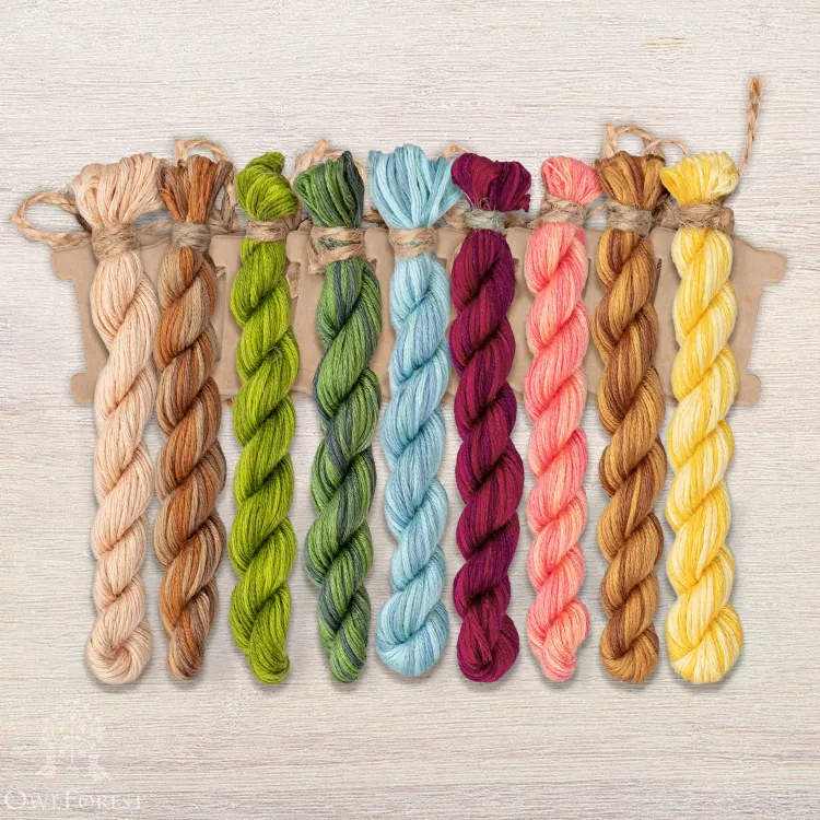 Set of OwlForest Hand-Dyed Threads for the “Sweet Home” Chart (Thread ...