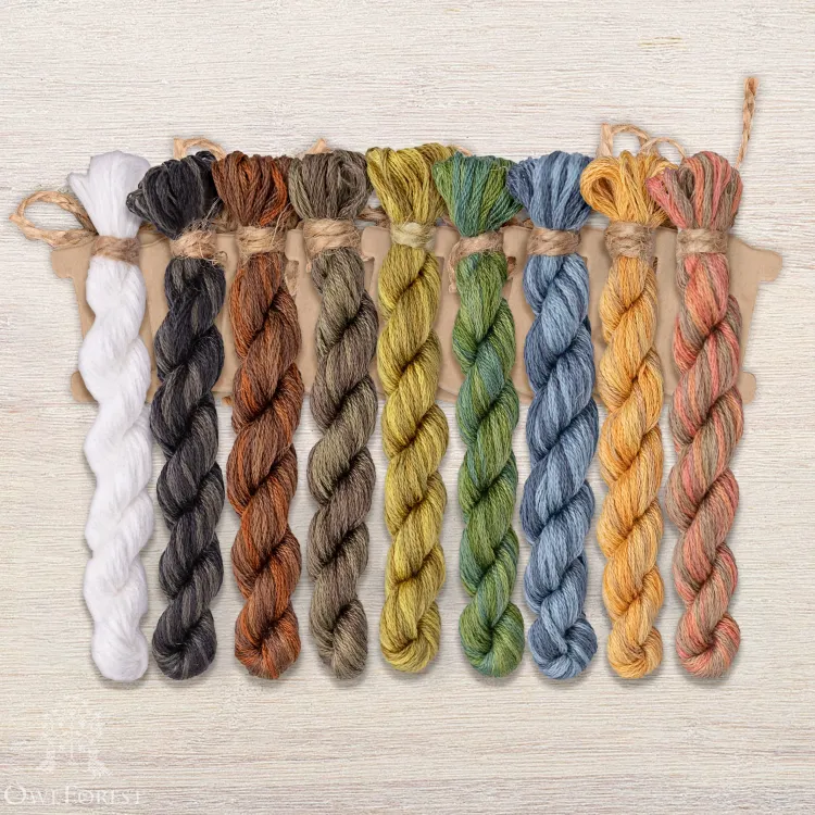 Set of OwlForest Hand-Dyed Threads for the “Chaffinches” Chart (DMC ...