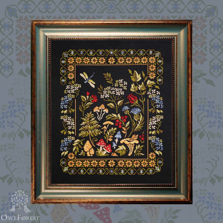 Printed embroidery chart “Forest Treasures” – Owlforest Embroidery