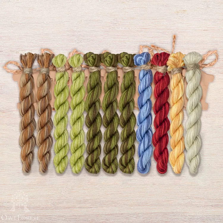 Set of OwlForest Hand-Dyed Threads for the “Forest Treasures” Chart ...