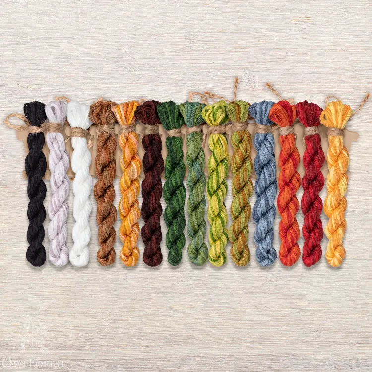 Set of OwlForest Hand-Dyed Threads for the “Enchanted Forest” Chart ...