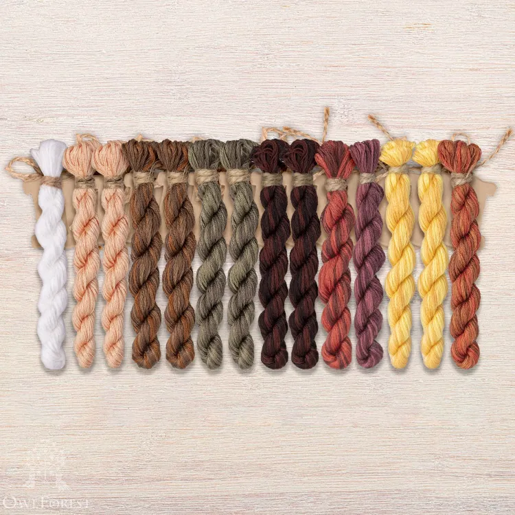 Set of OwlForest Hand-Dyed Threads for the “Time Sampler” Chart (DMC ...