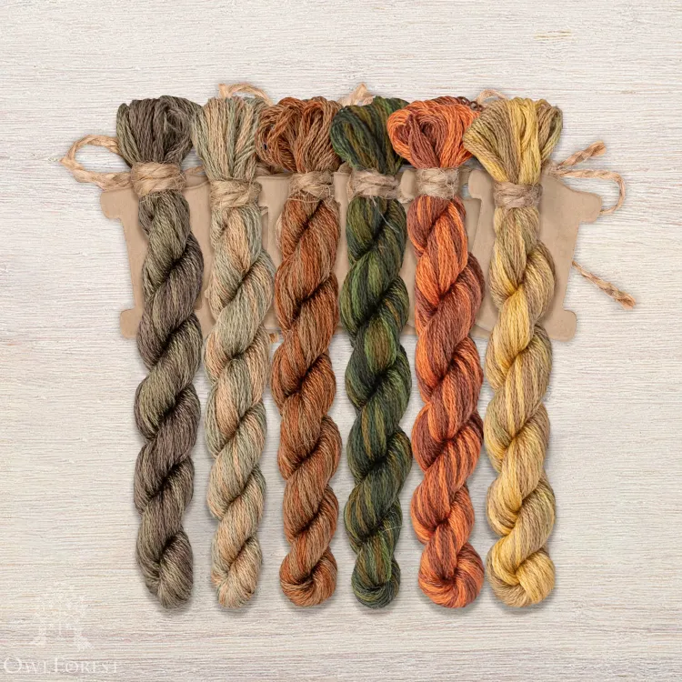 Set of OwlForest Hand-Dyed Threads for the “Snail Houses. Pumpkin ...
