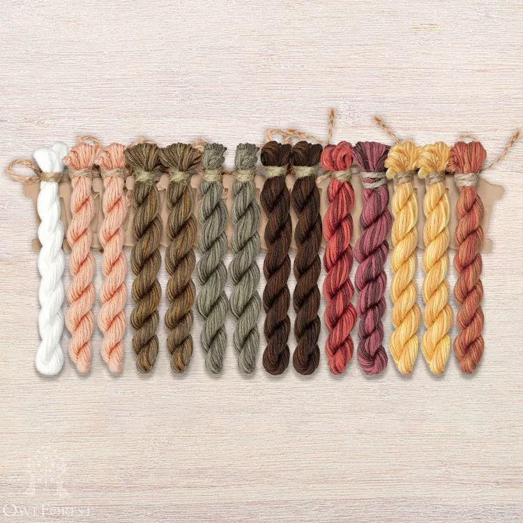 Set of OwlForest Hand-Dyed Threads for the “Time Sampler” Chart (Thread ...