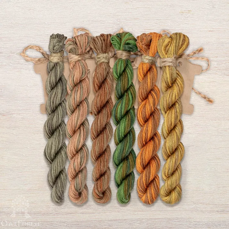 Set of OwlForest Hand-Dyed Threads for the “Snail Houses. Pumpkin ...
