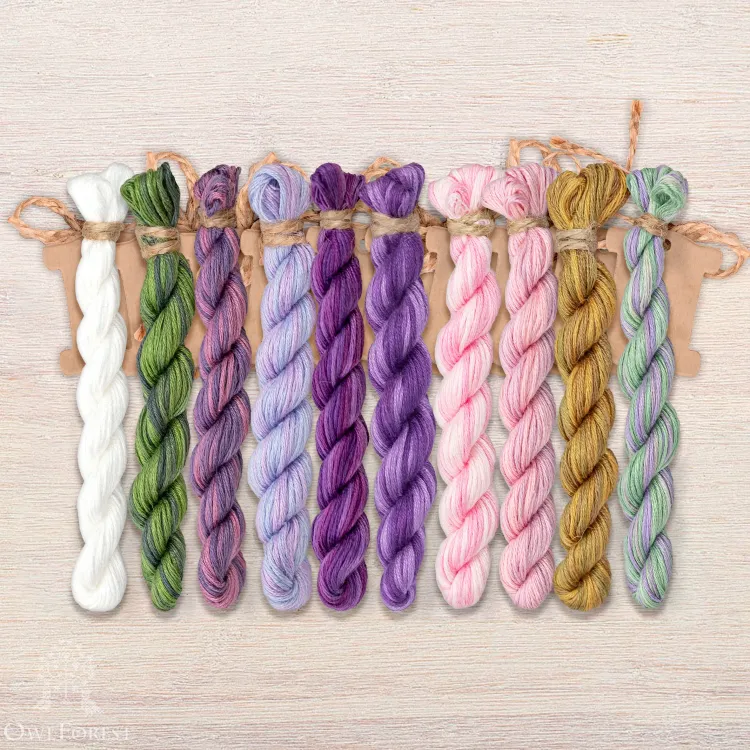 Set of OwlForest Hand-Dyed Threads for the “Lilac Garden Rendezvous ...