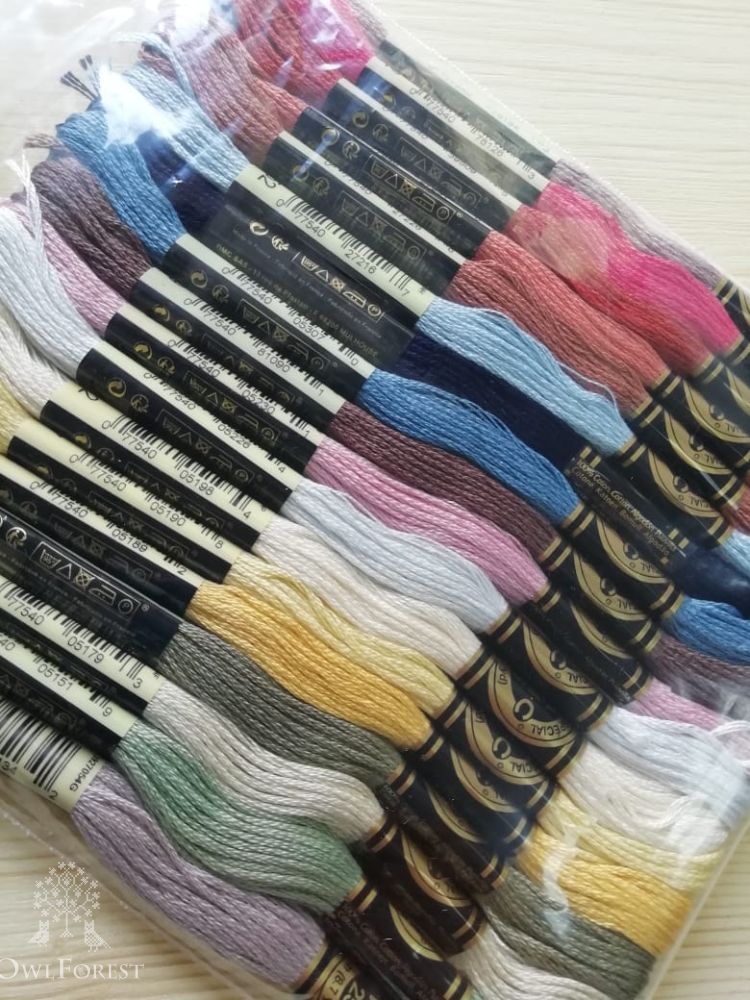 Sets of DMC threads for the “Pride and Prejudice” chart series ...